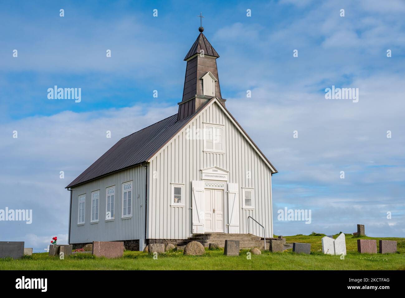 Strandarkirkja in Selvogur on southern Iceland is a famous church often ...
