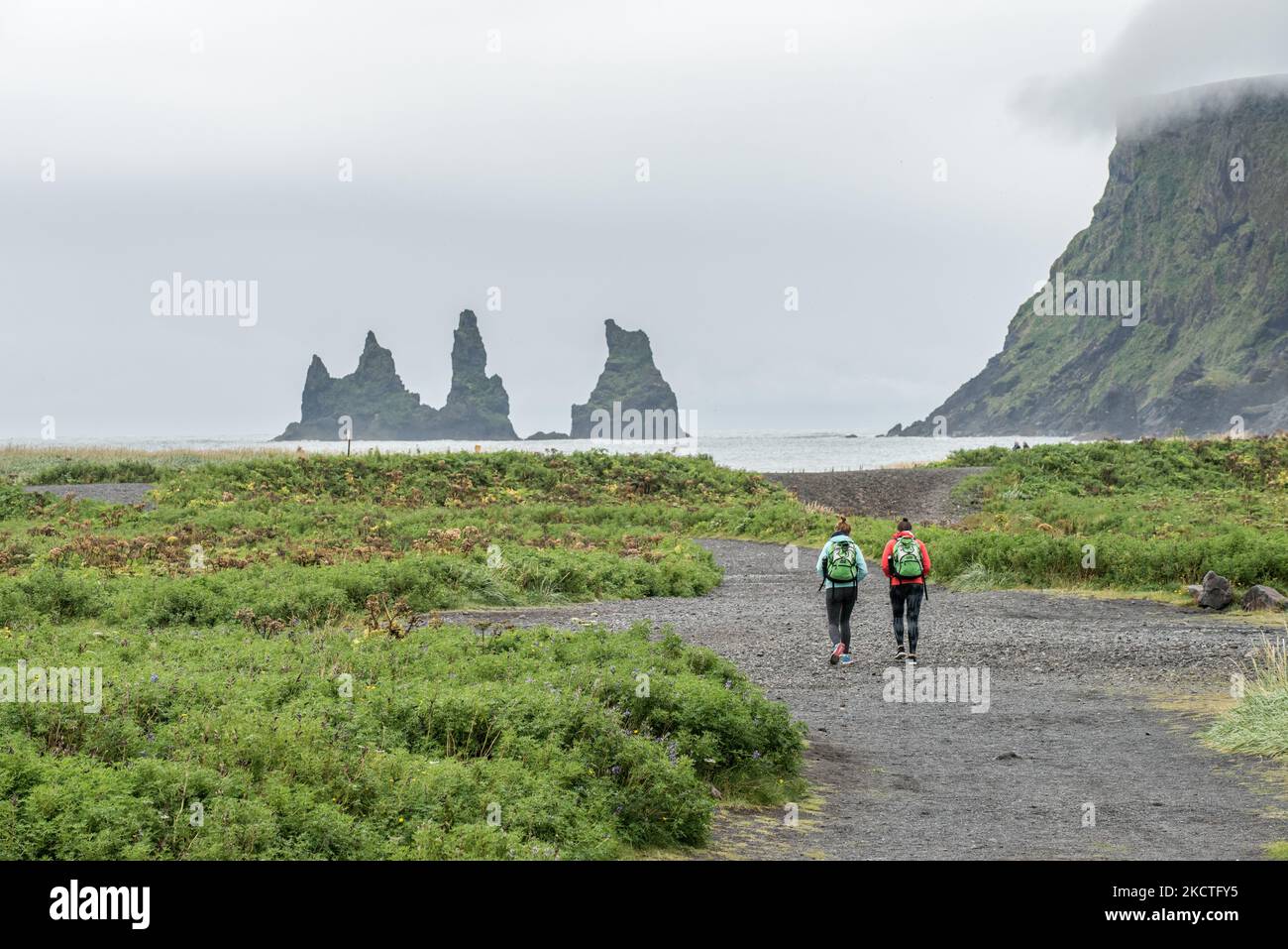 The iconic cliffs at Vik. Vik is the southernmost village in Iceland ...