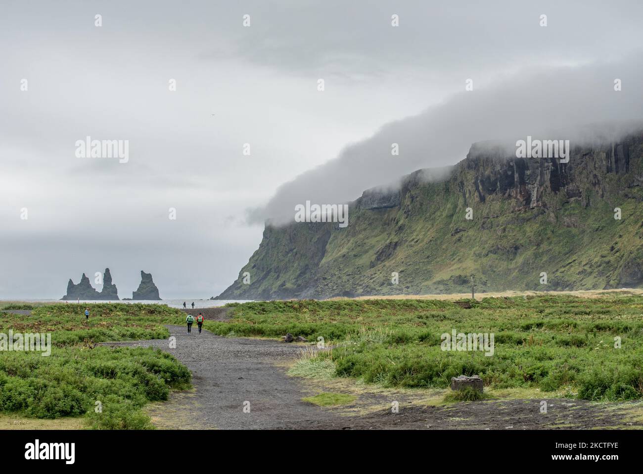 The iconic cliffs at Vik. Vik is the southernmost village in Iceland ...