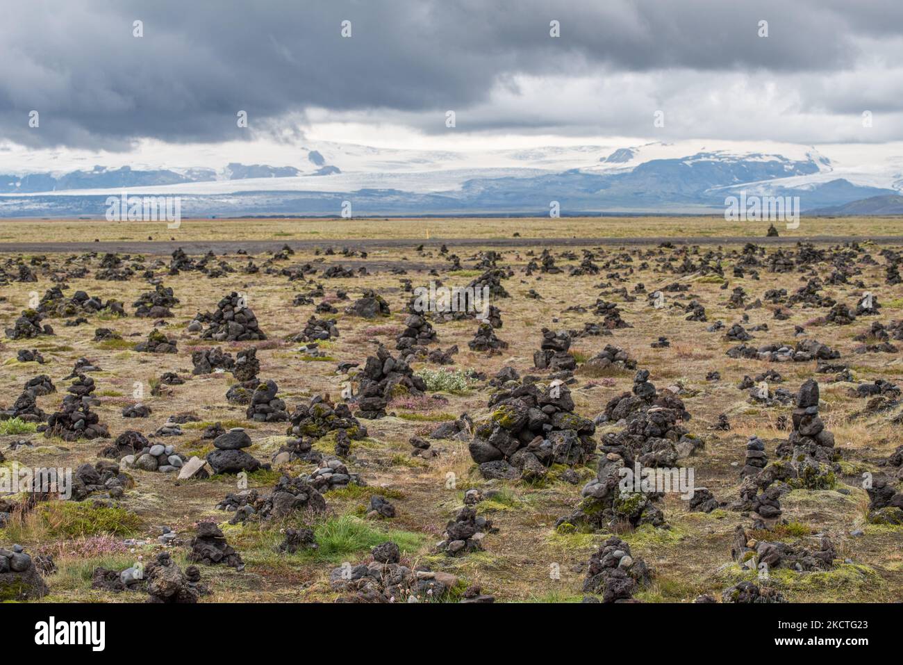 Laufskalavarda is a lava ridge surrounded by stone cairns located near ...