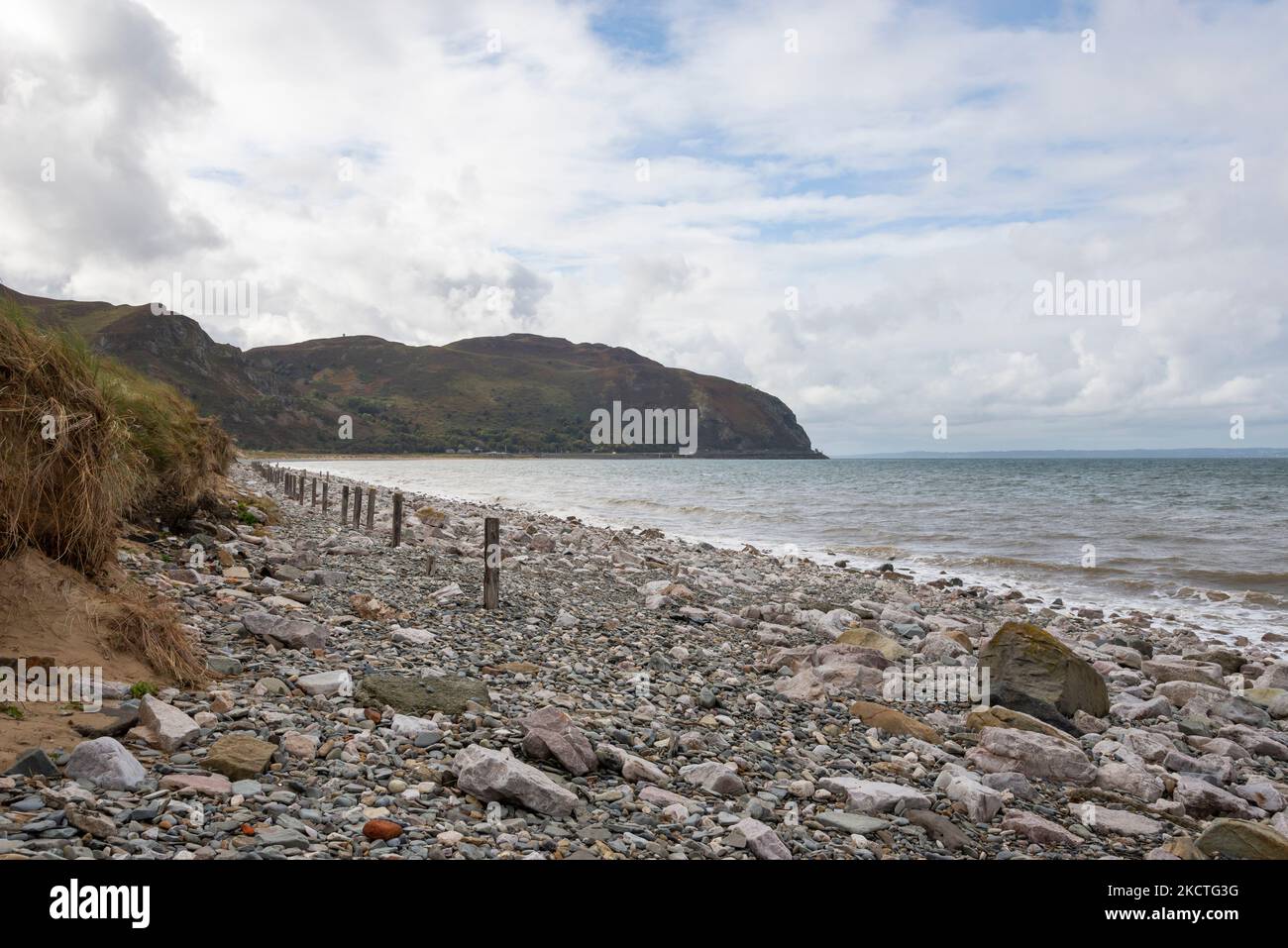 An autumn day on the coast of North Wales at Conwy Morfa. View of ...