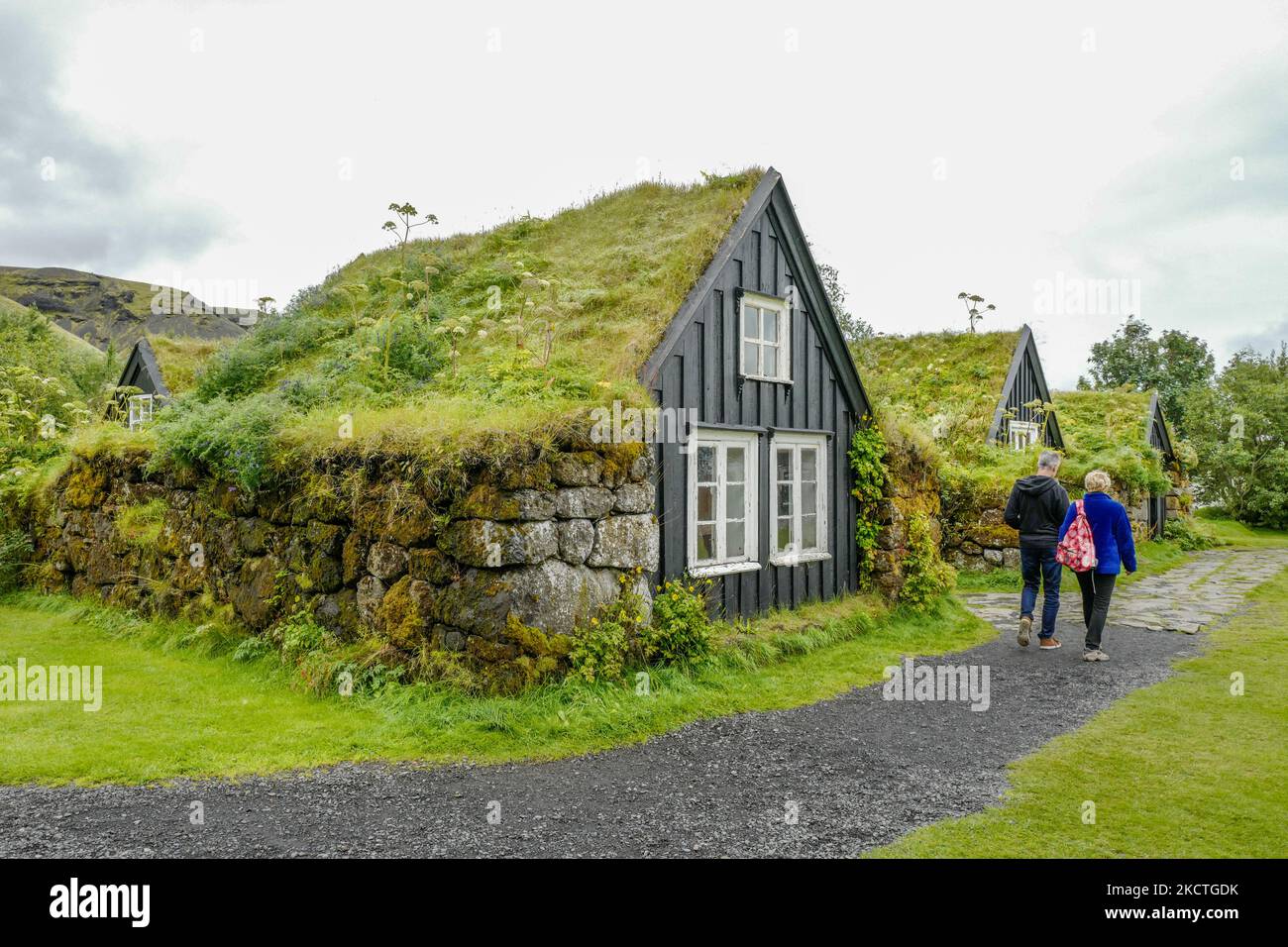 Traditional Icelandic houses in Skogar. This area is known for the ...