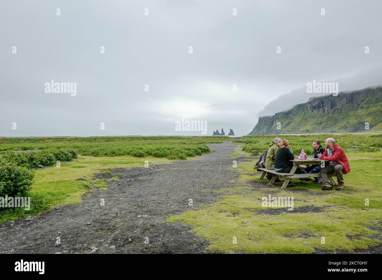The iconic cliffs at Vik. Vik is the southernmost village in Iceland ...