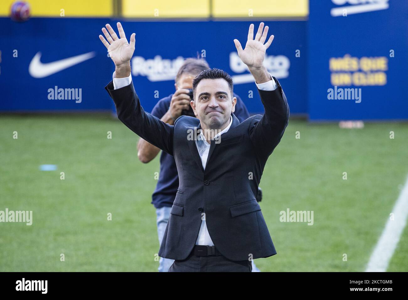 Xavi Hernandez presented as a new coach of FC Barcelona at Camp Nou ...