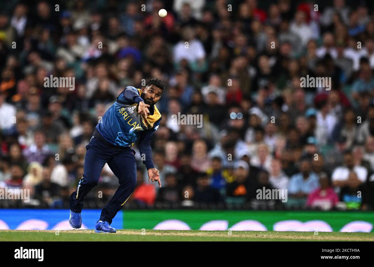 Sri Lanka's Wanindu Hasaranga during the T20 World Cup match at the ...
