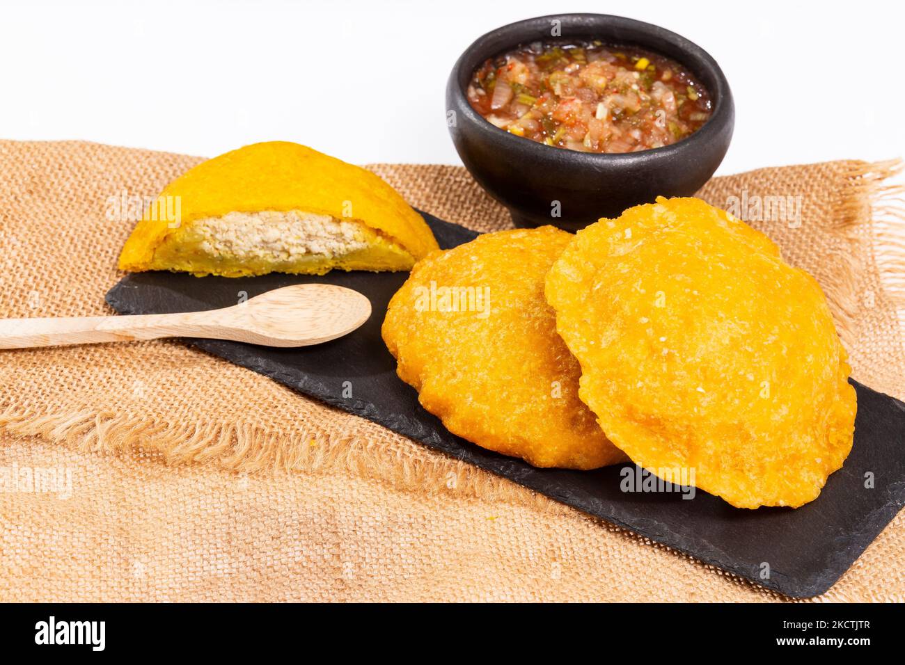 Tasty Fried Cakes Filled With Chicken - Traditional Colombian Cuisine ...