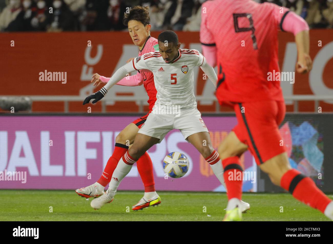 Lee JaeSung of South Korea and Ali Hassan Alblooshi of UAE action ...