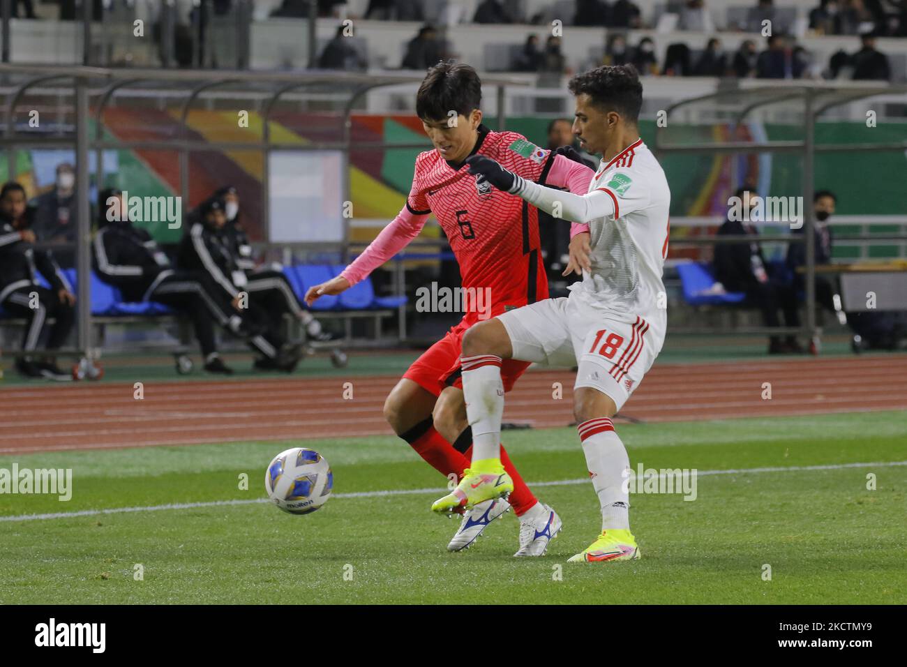 Hwang InBeom of South Korea and Abdalla Ramadan Bekheet of UAE action ...
