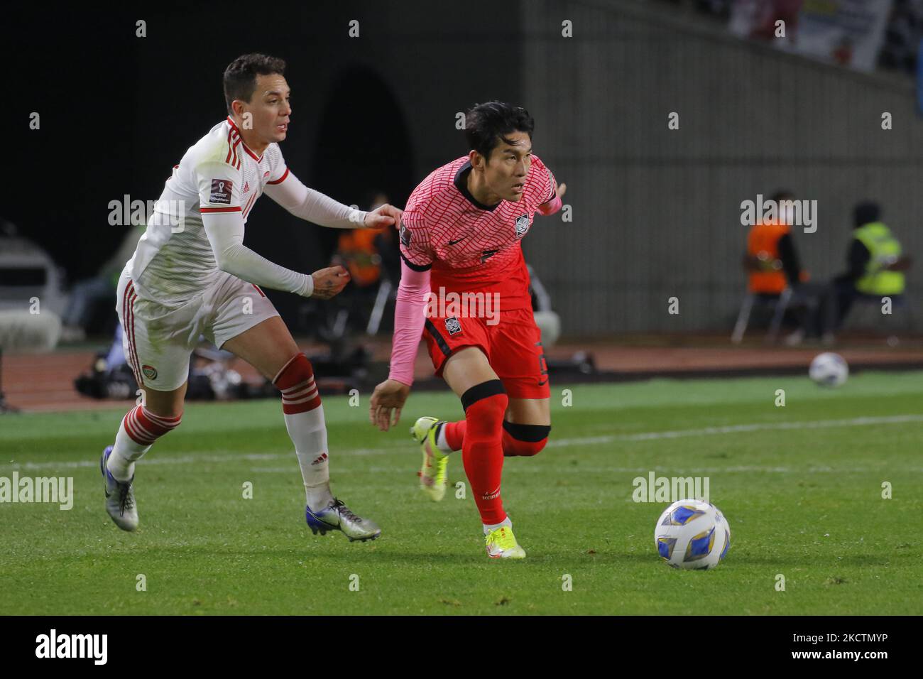 Lee Yong of South Korea and Caio Canedo Correa of UAE action during an ...