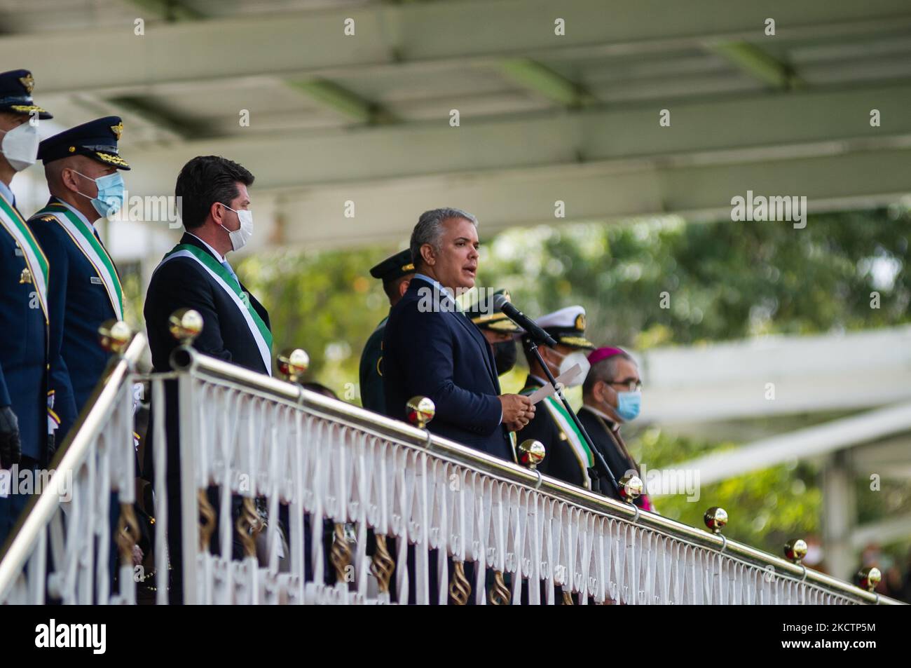 Colombia's president, Ivan Duque Marquez gives a speech during an event ...