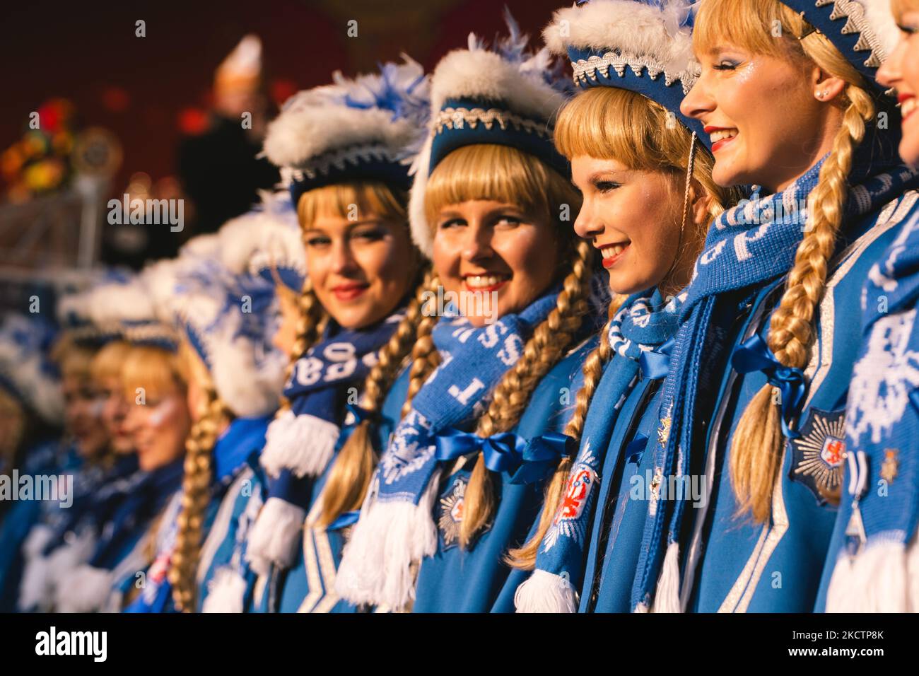 carnival members celebrate for the camera during the carnival opening ...
