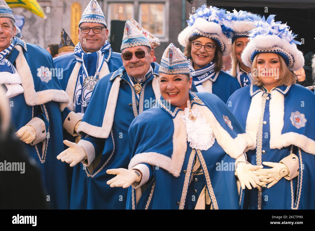 carnival members celebrate for the camera during the carnival opening ...