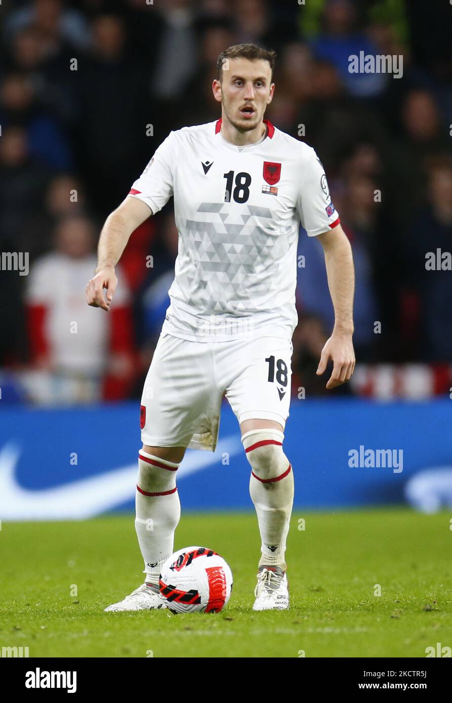 LONDON, ENGLAND - November 12:Ardian Ismajli of Albania during World ...