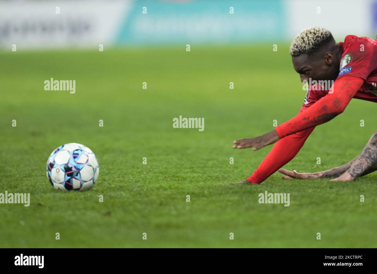 Mohammed Daramy of Denmark during Denmark against Faroe Islands, World ...