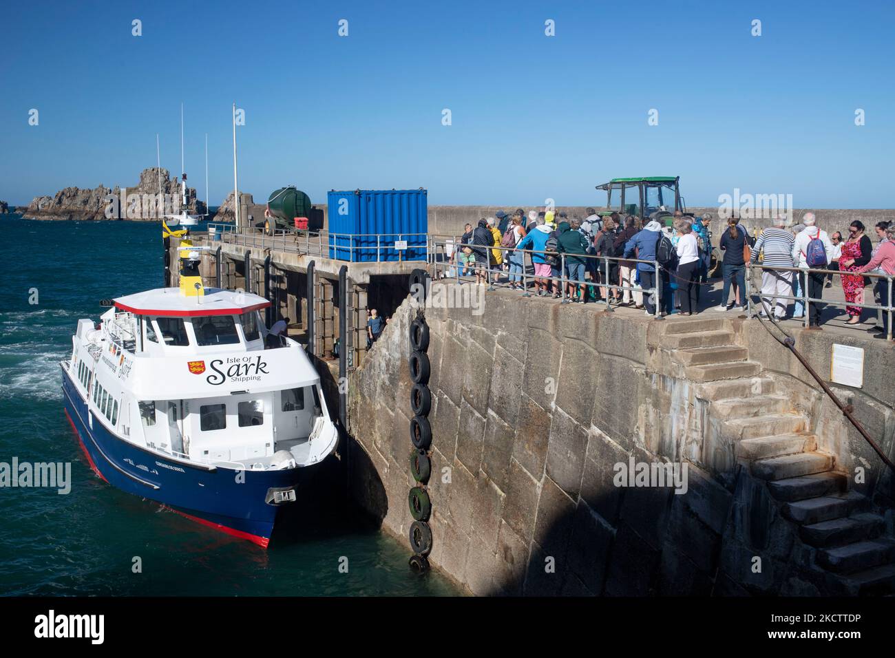 The ferry that transports visitors to Sark Island, part of the Channel ...