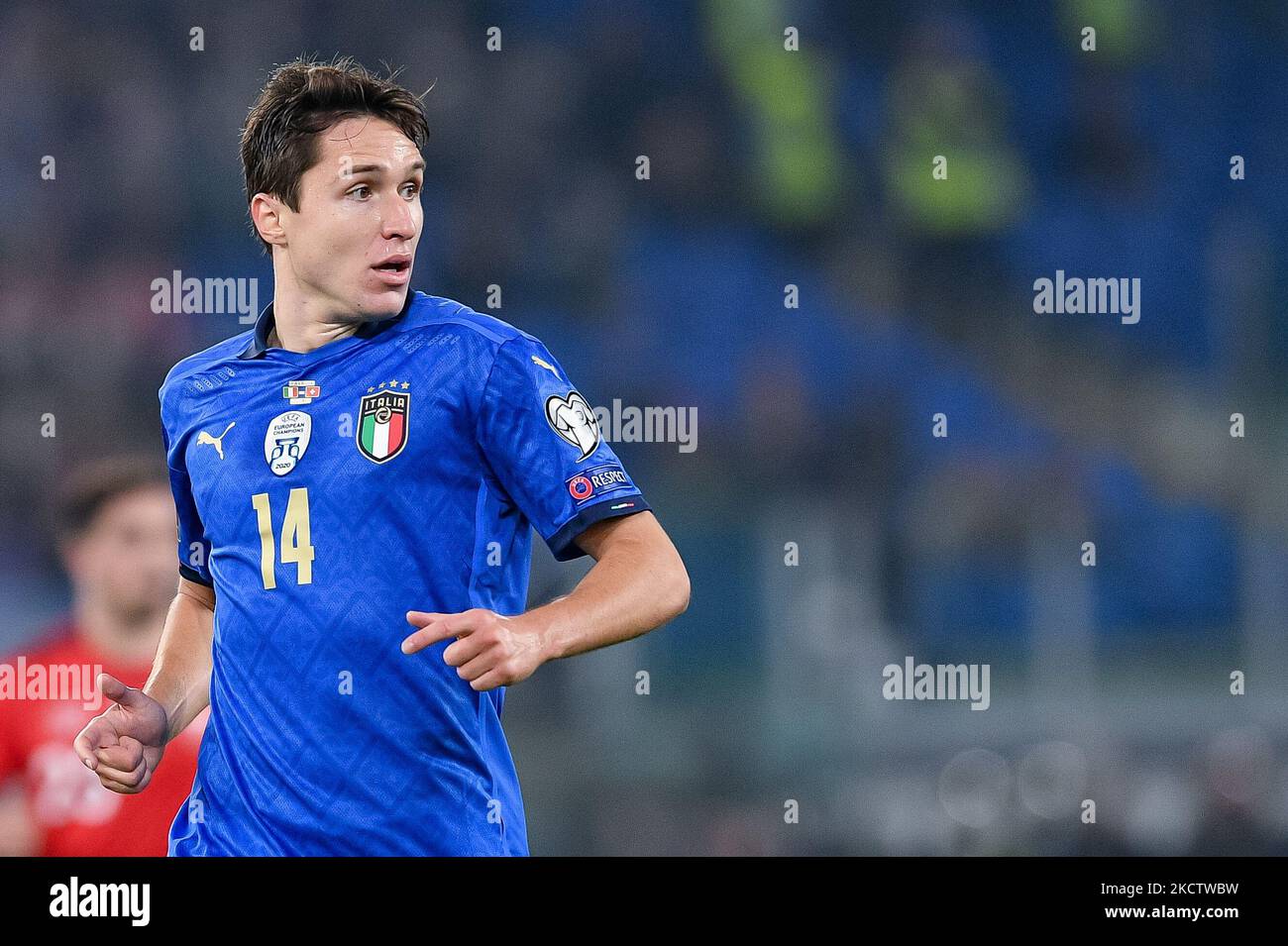 Federico Chiesa of Italy looks on during the World Cup 2022 qualifier ...