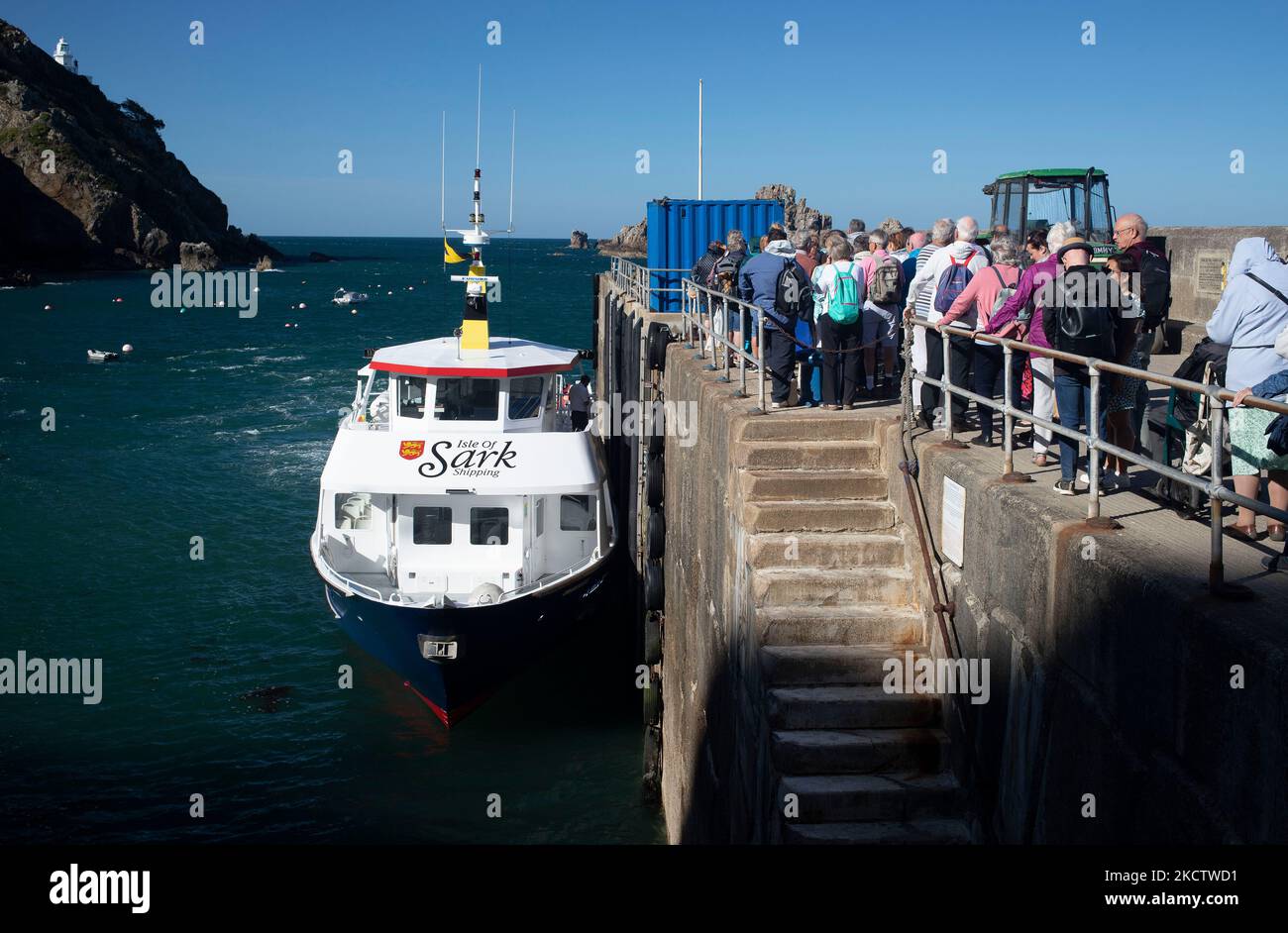 The ferry that transports visitors to Sark Island, part of the Channel ...