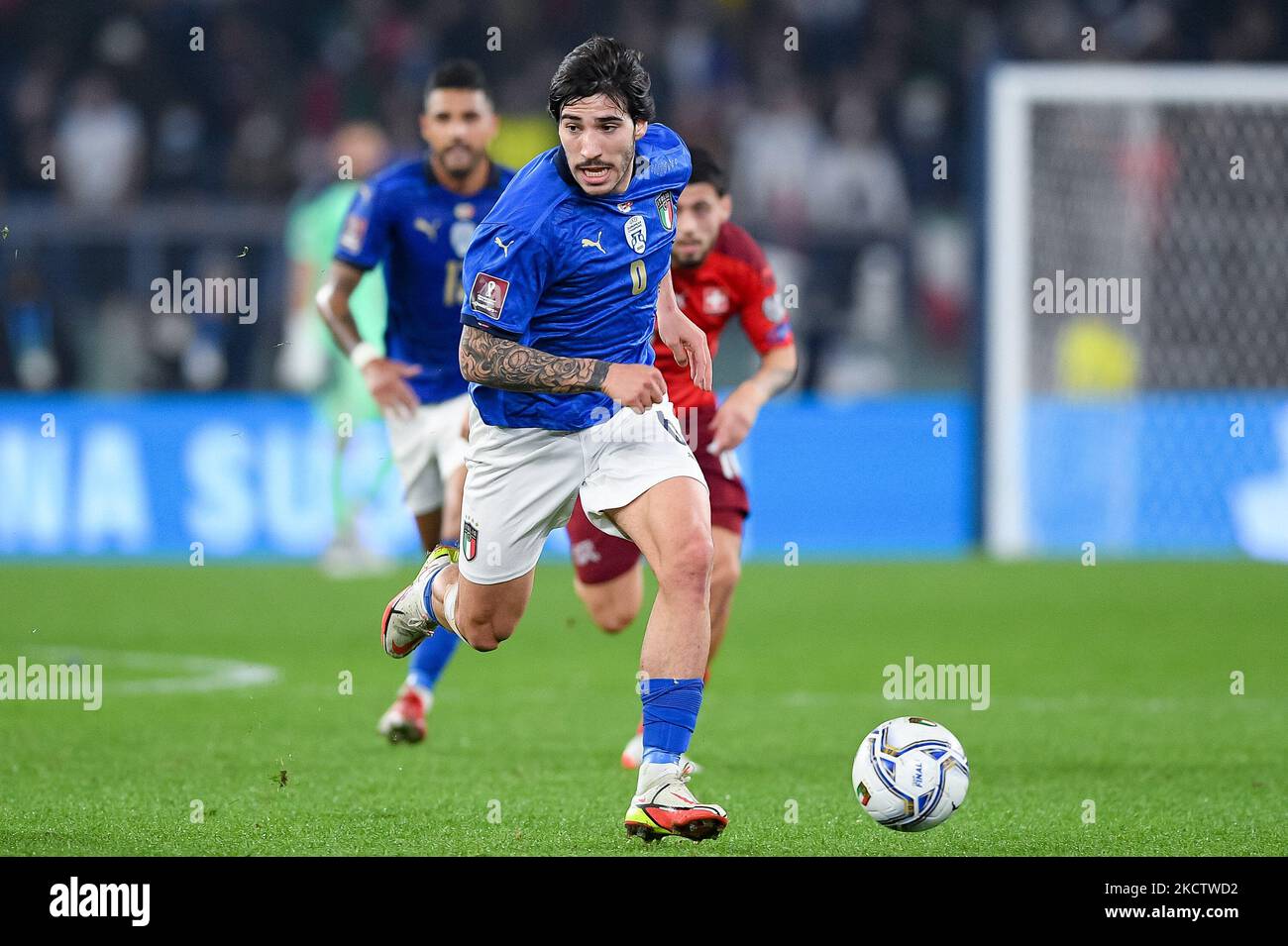 Sandro Tonali of Italy during the World Cup 2022 qualifier football ...
