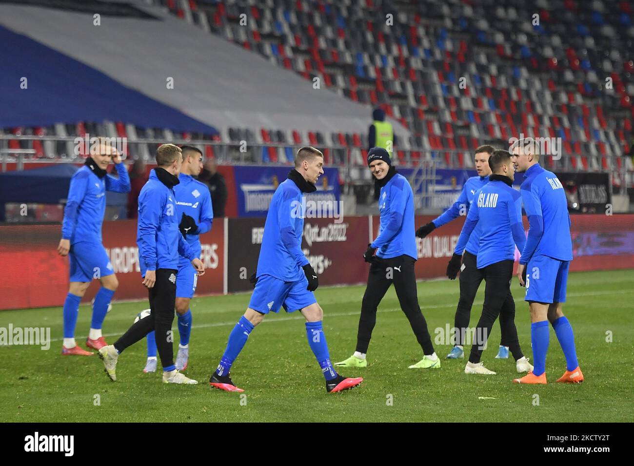 Iceland players in action during the FIFA World Cup Qatar 2022 ...