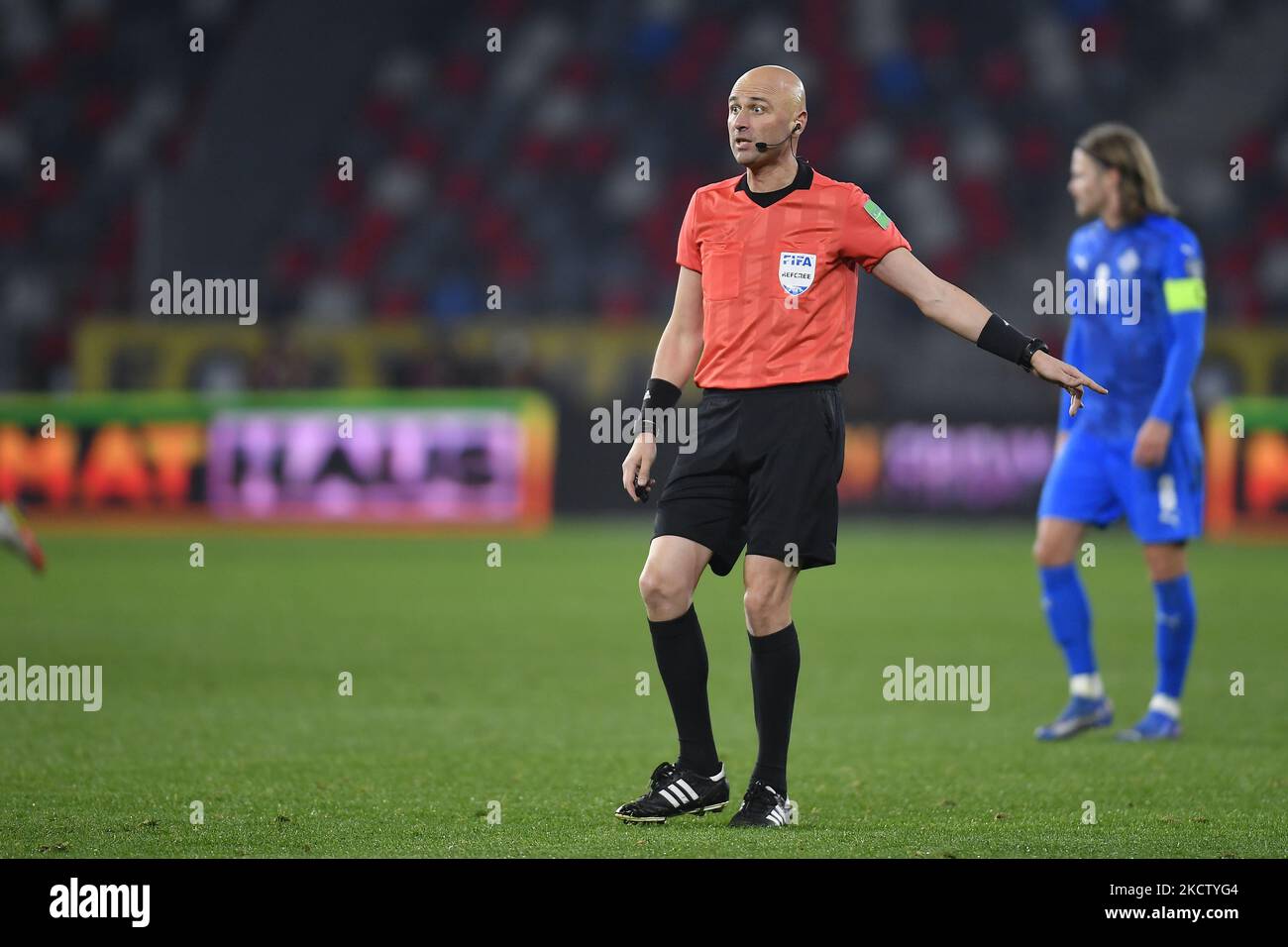 Referee Sergei Karasev in action during the FIFA World Cup Qatar 2022 ...