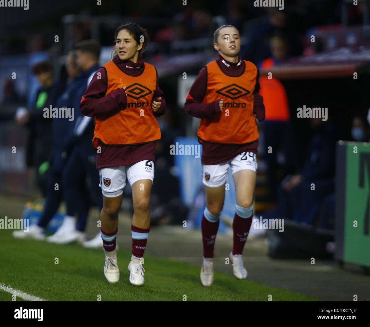 L-R Zaneta Wyne of West Ham United WFC and Brooke Cairns of West Ham ...