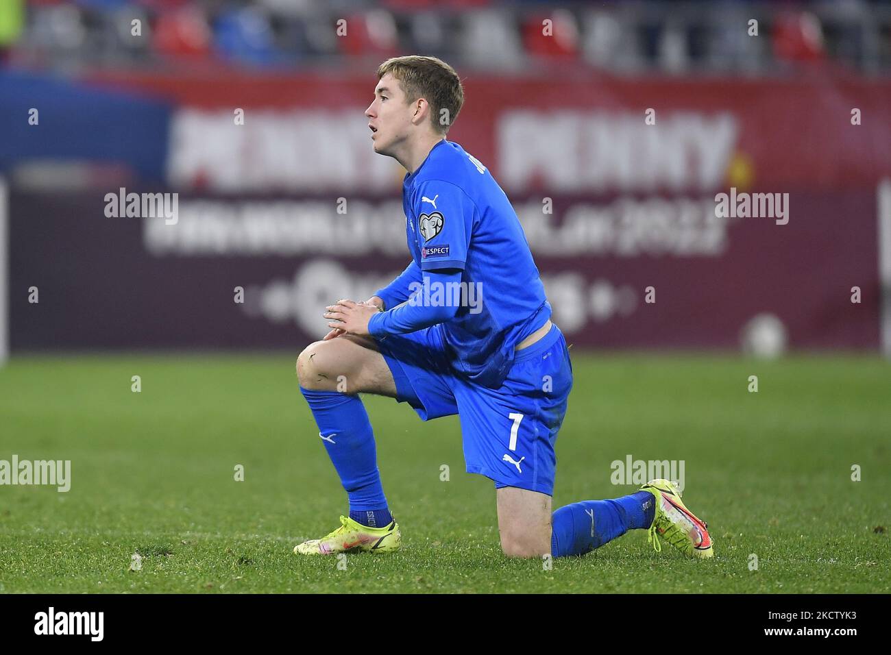 Isak Bergmann Johannesson in action during the FIFA World Cup Qatar 2022 qualification Group J ...