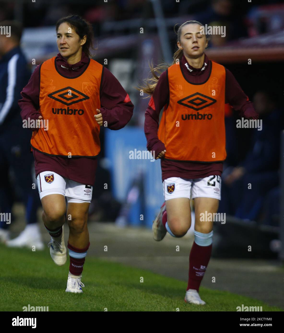 L-R Zaneta Wyne of West Ham United WFC and Brooke Cairns of West Ham ...