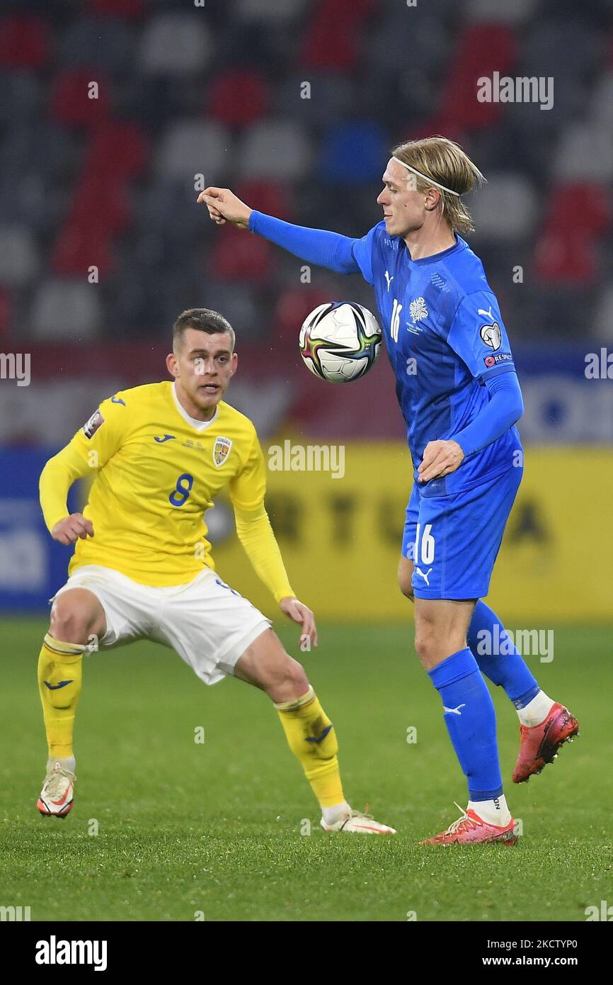 Stefan Teitur Thordarson and Alexandru Cicaldau in action during the ...