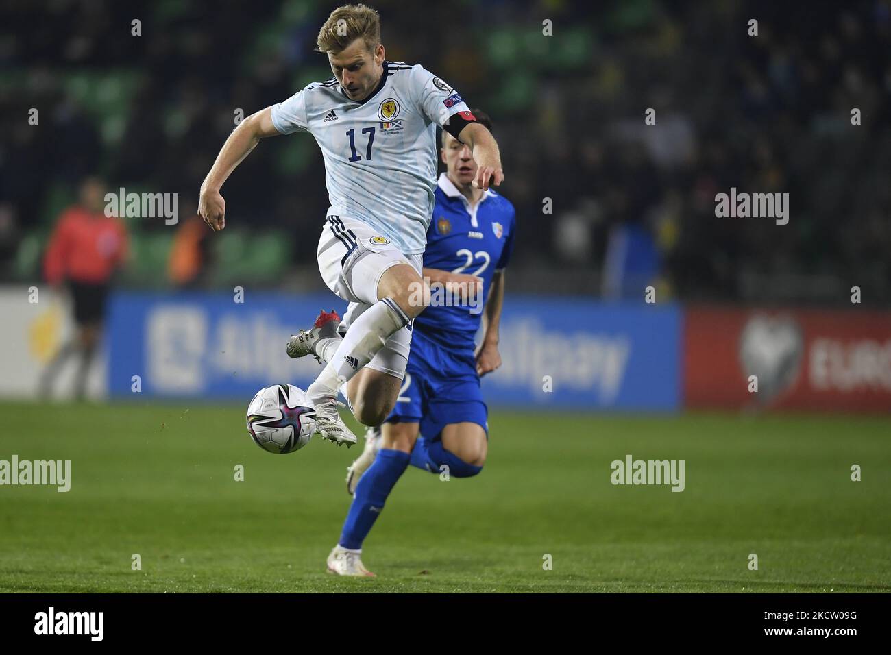 Stuart Armstrong and Vadim Rata in action during the Fifa World Cup ...