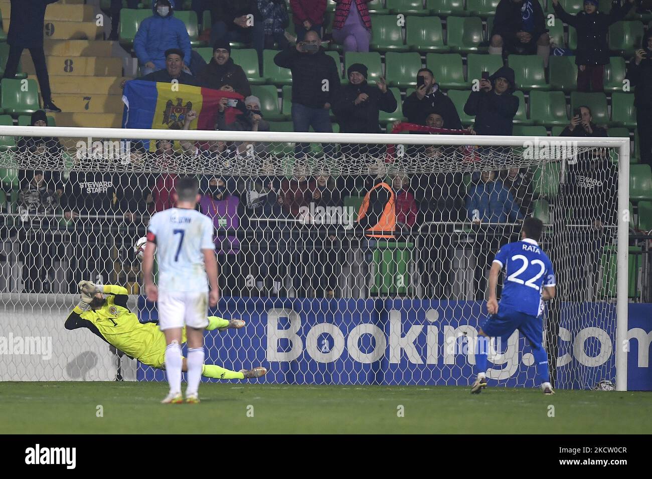 Craig Gordon saves a penalty shot in action during the Fifa World Cup ...