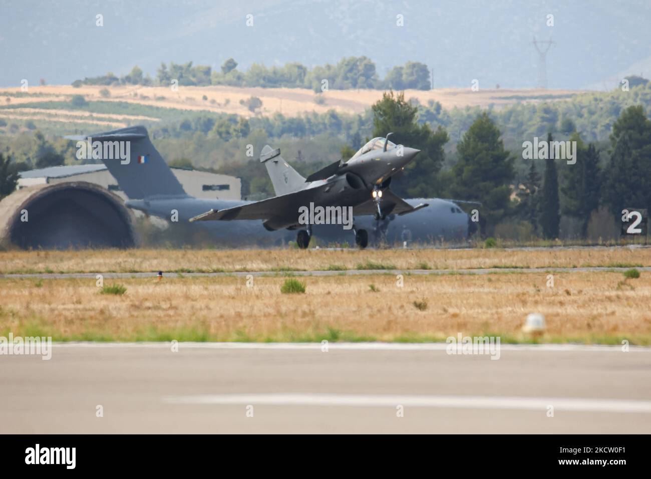 A French air force ( Armée de l'Air et de l'Espace Dassault Rafale solo ...