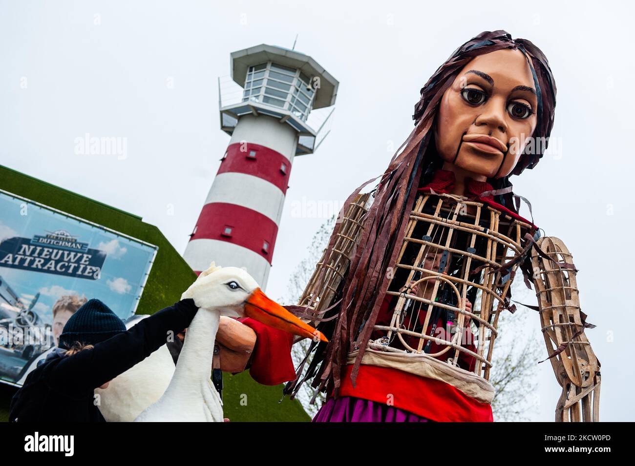 The giant puppet 'Little Amal', a nine-year-old Syrian refugee girl and ...