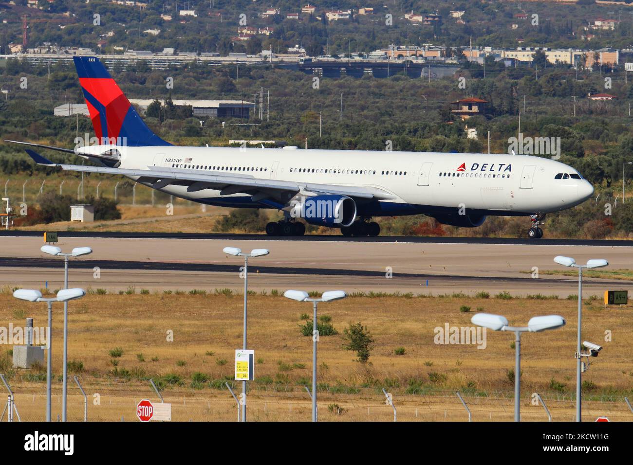 Delta Air Lines Airbus A330-300 aircraft as seen flying, landing and ...