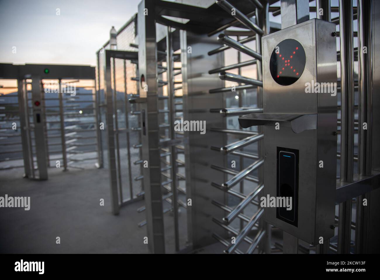 The automated doors open only with the card and biometric confirmation ...
