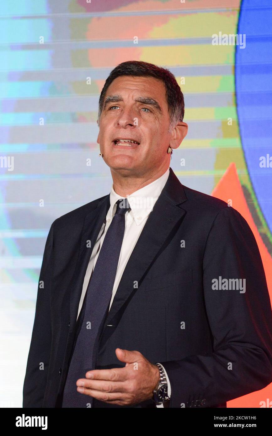 Tiberio Timperi during the News Presentation of the 2022 historical ...