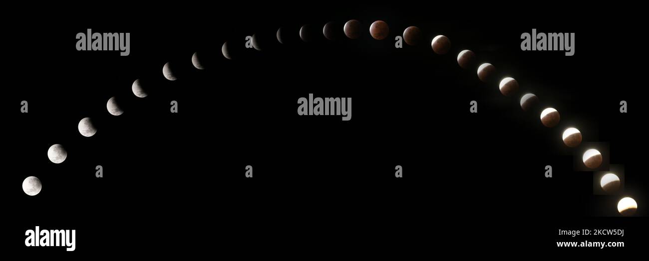 The longest partial lunar eclipse in 580 years seen from the city of ...