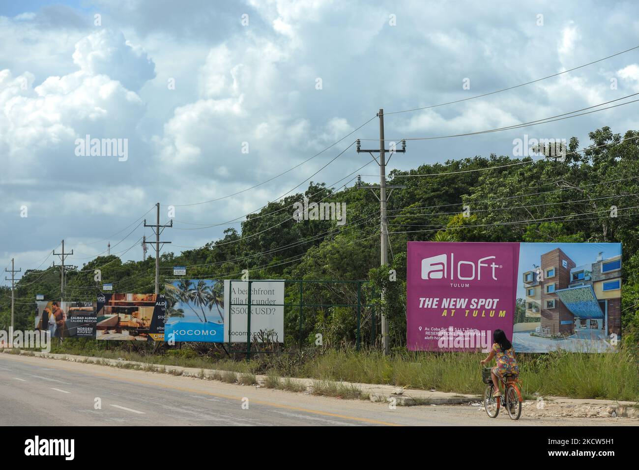 Billboards with ads for new properties and housing estates at the ...