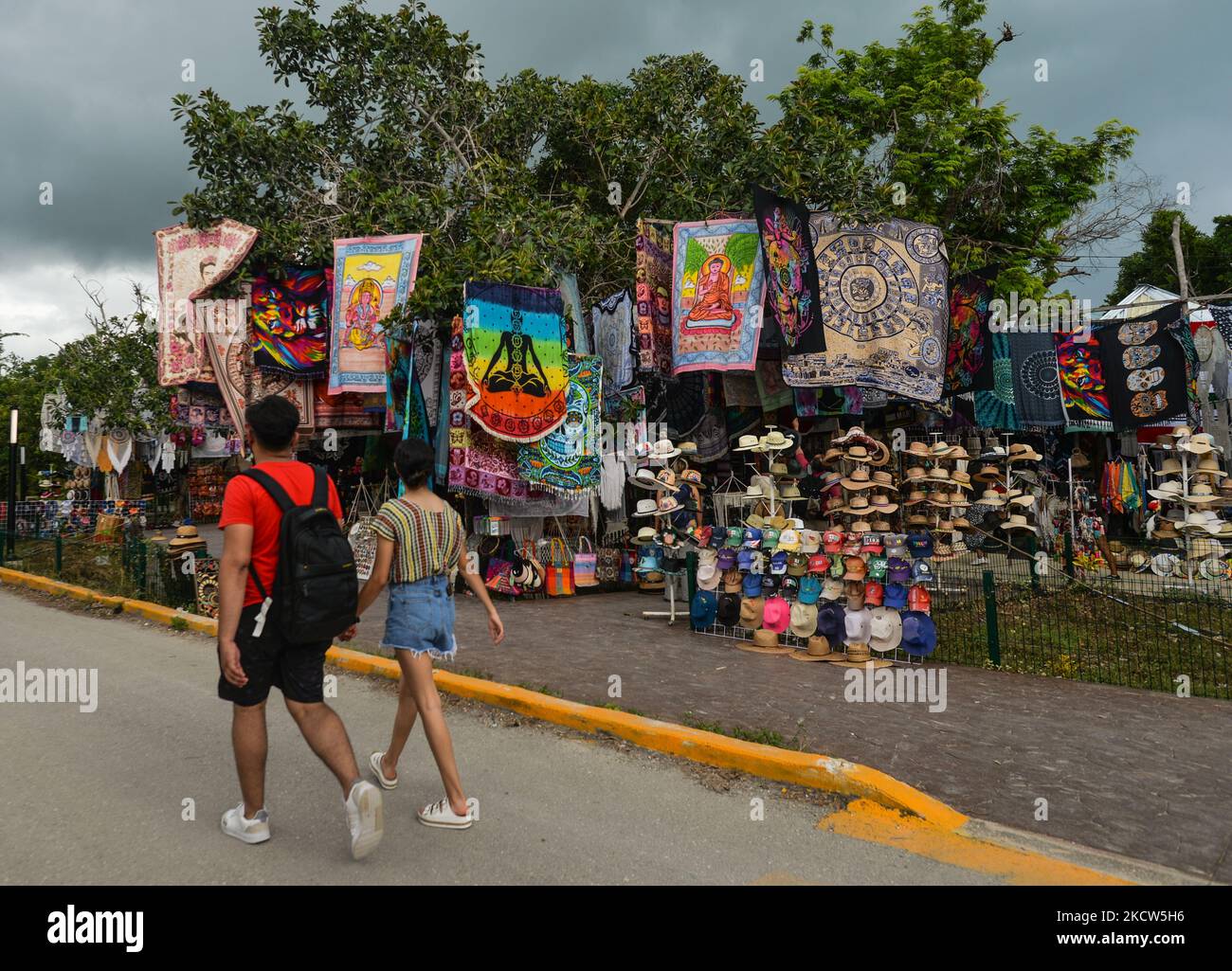Stands with souvenirs and memorabilia for sale near the entrance to the ...