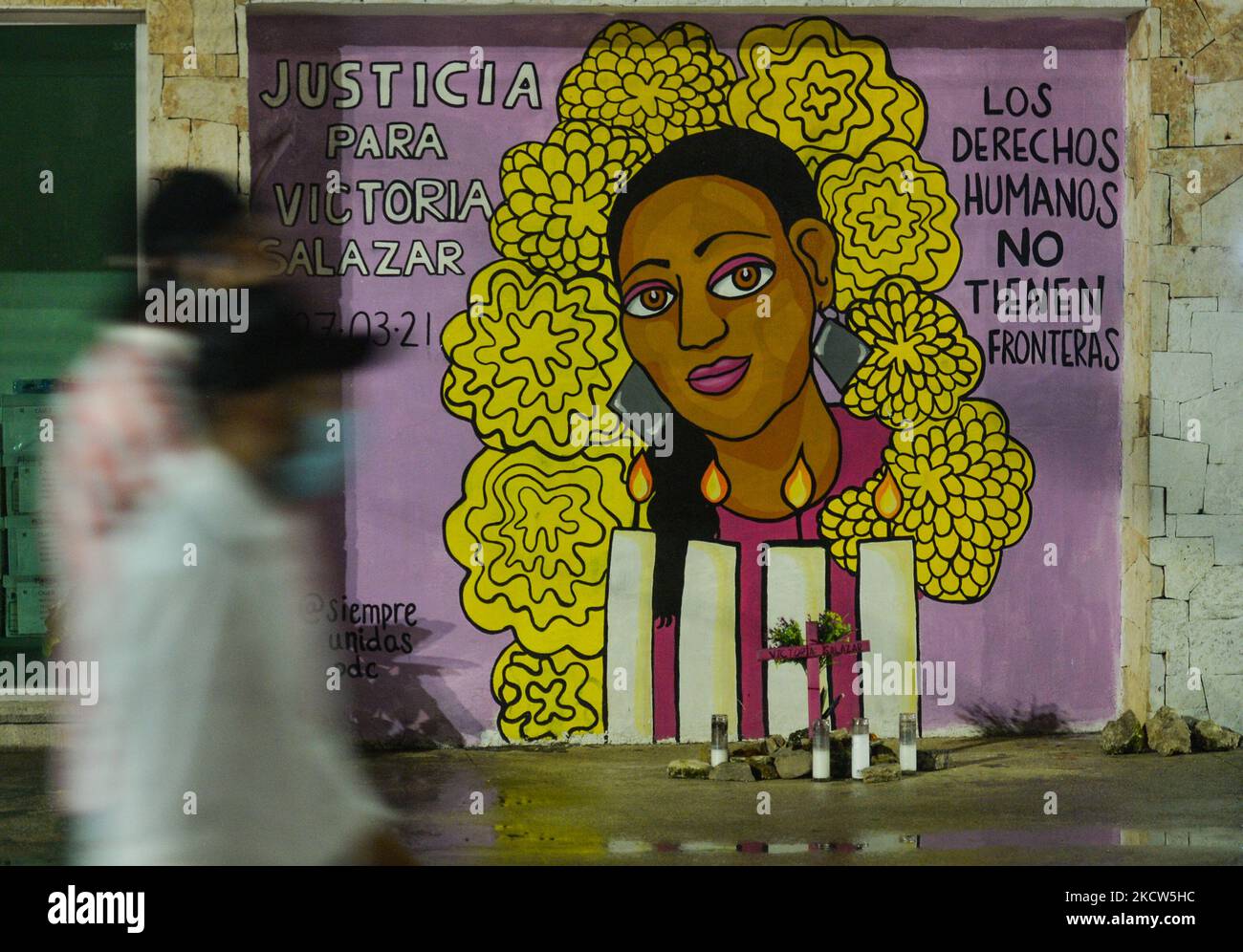 Mural of Victoria Salazar in the center of Tulum. On Sunday, November ...