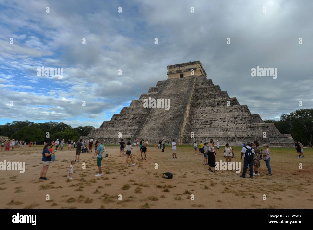 General view of the Temple of Kukulcán (El Castillo) inside the ...