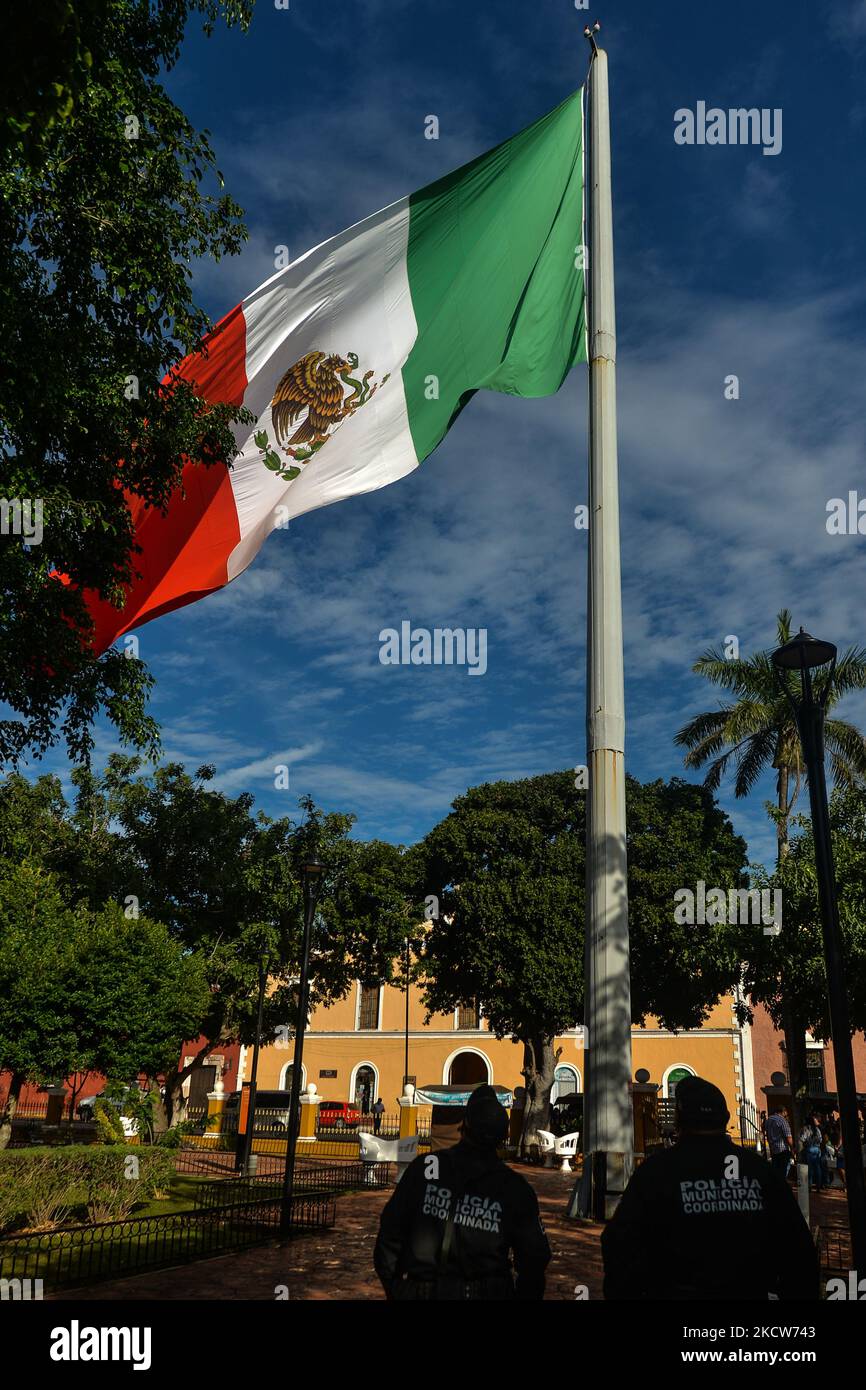 Mexican Revolution Flag The National Flag Of Mexico Flying During The
