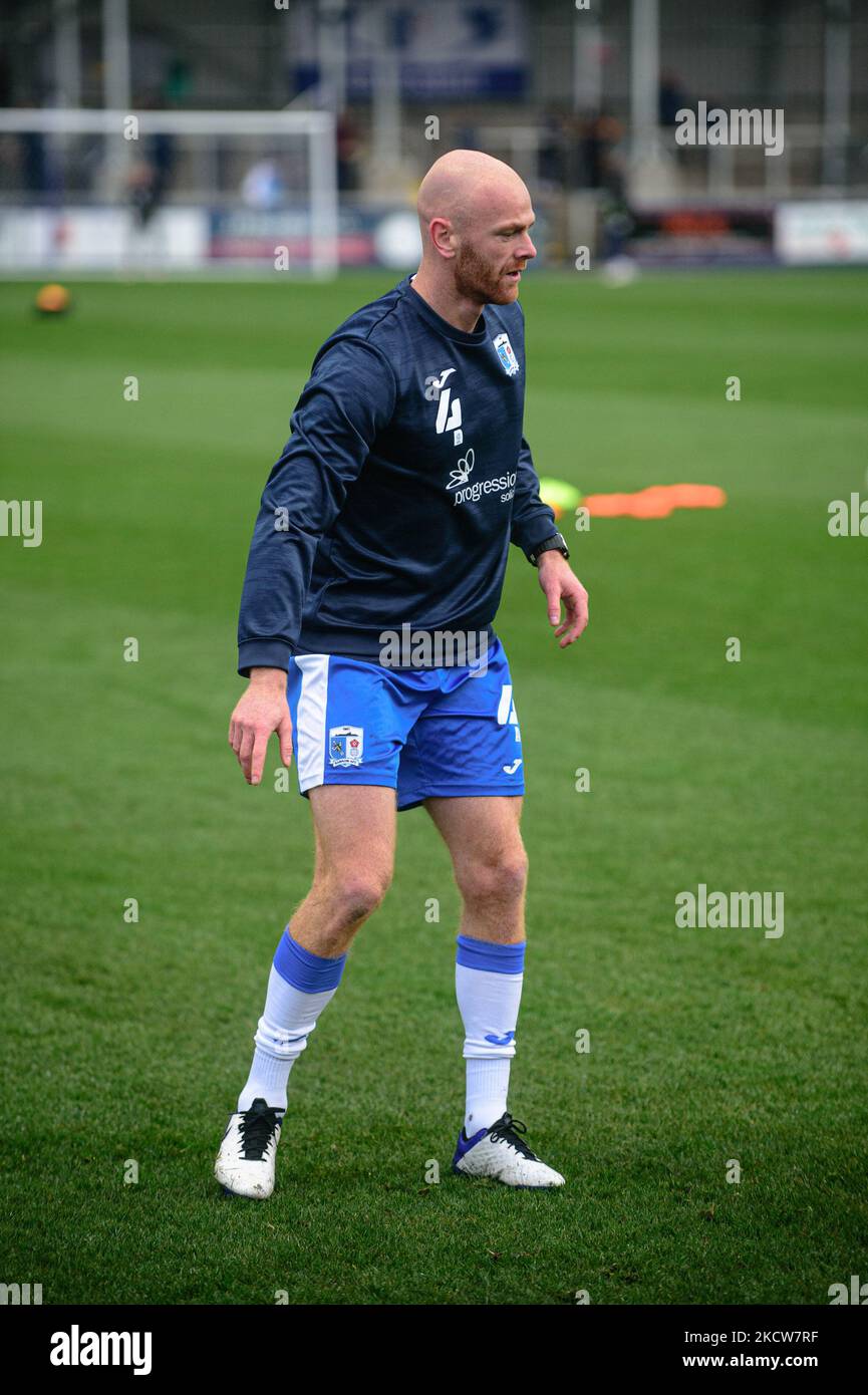 Jason Taylor of Barrow FC warms up during the Sky Bet League 2 match ...