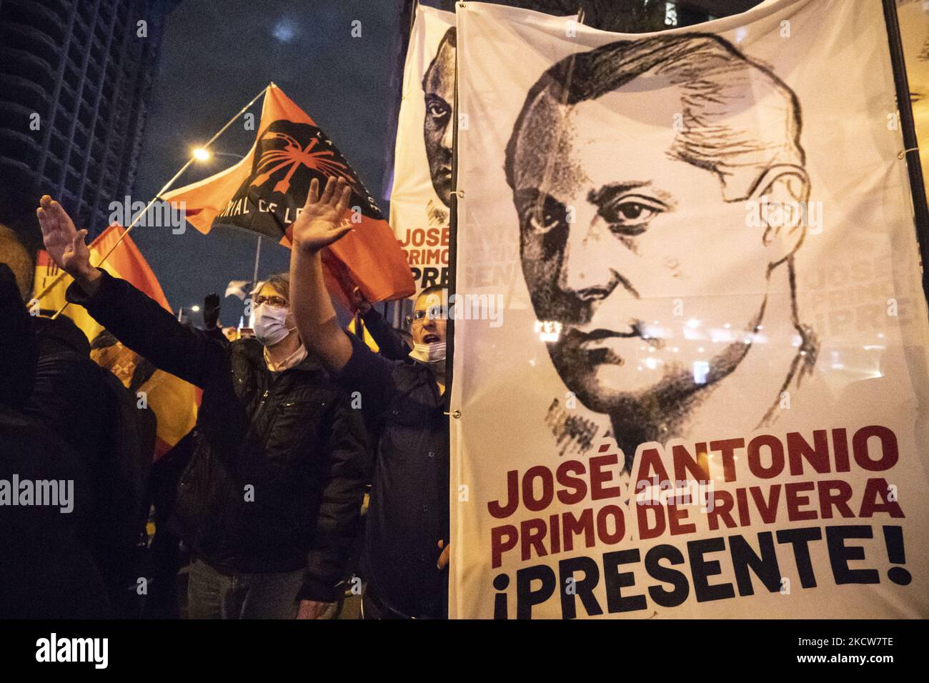 Supporters of Jose Antonio Primo de Rivera make the fascist salute ...