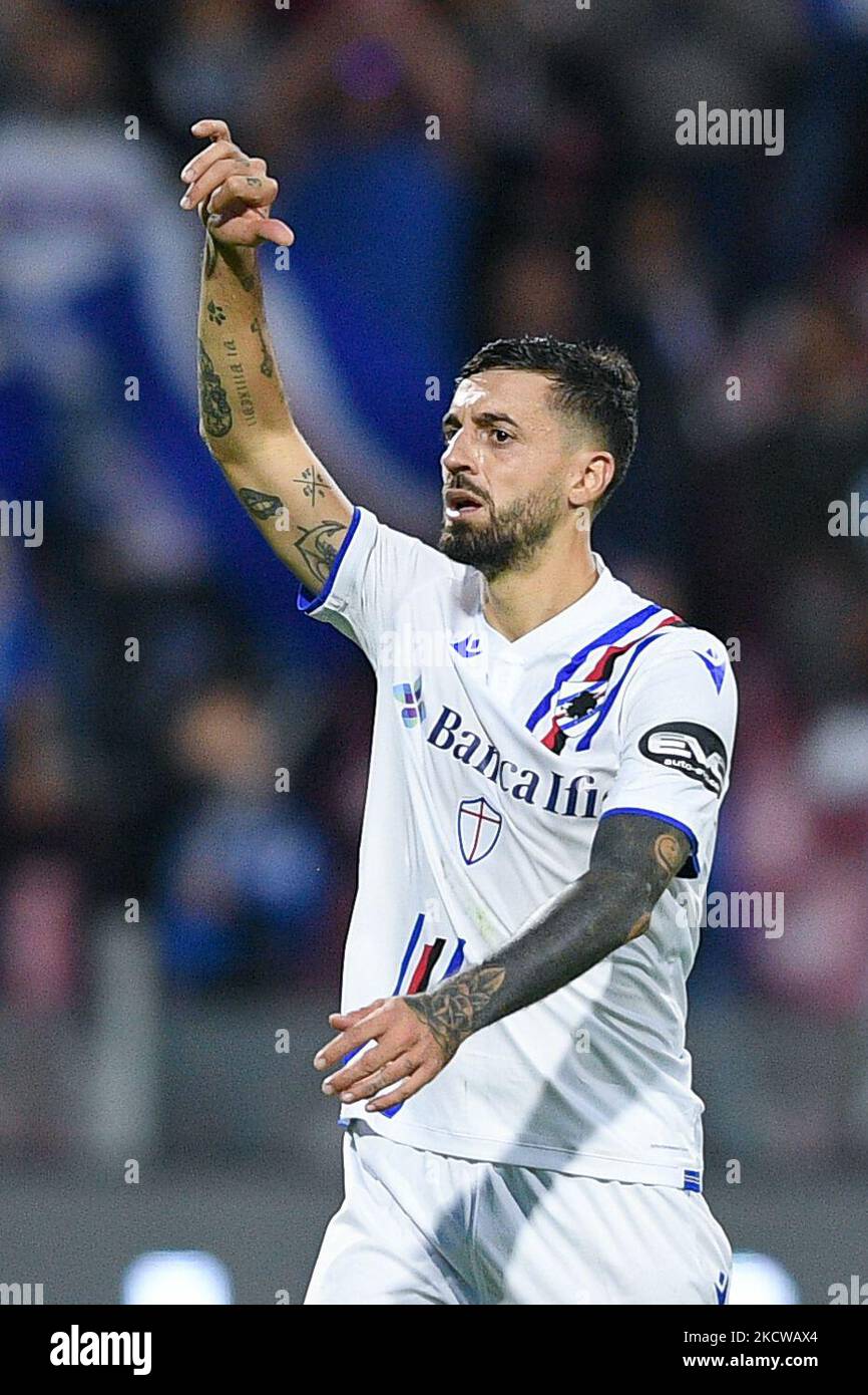 Francesco Caputo of UC Sampdoria gestures during the Serie A match ...