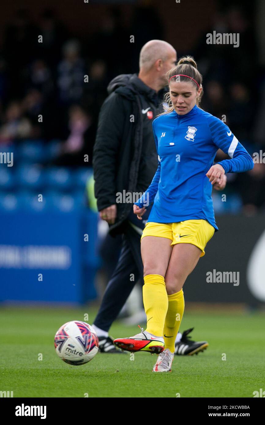 Jamie Finn of Birmingham City warms up during the 2021-22 FA Womens ...