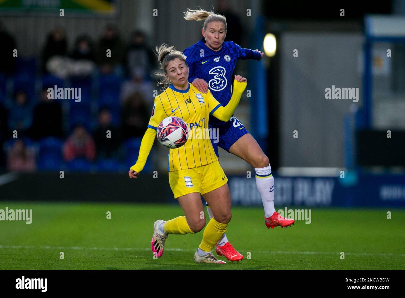 Jonna Andersson of Chelsea FC battle for the ball during the 2021-22 FA ...