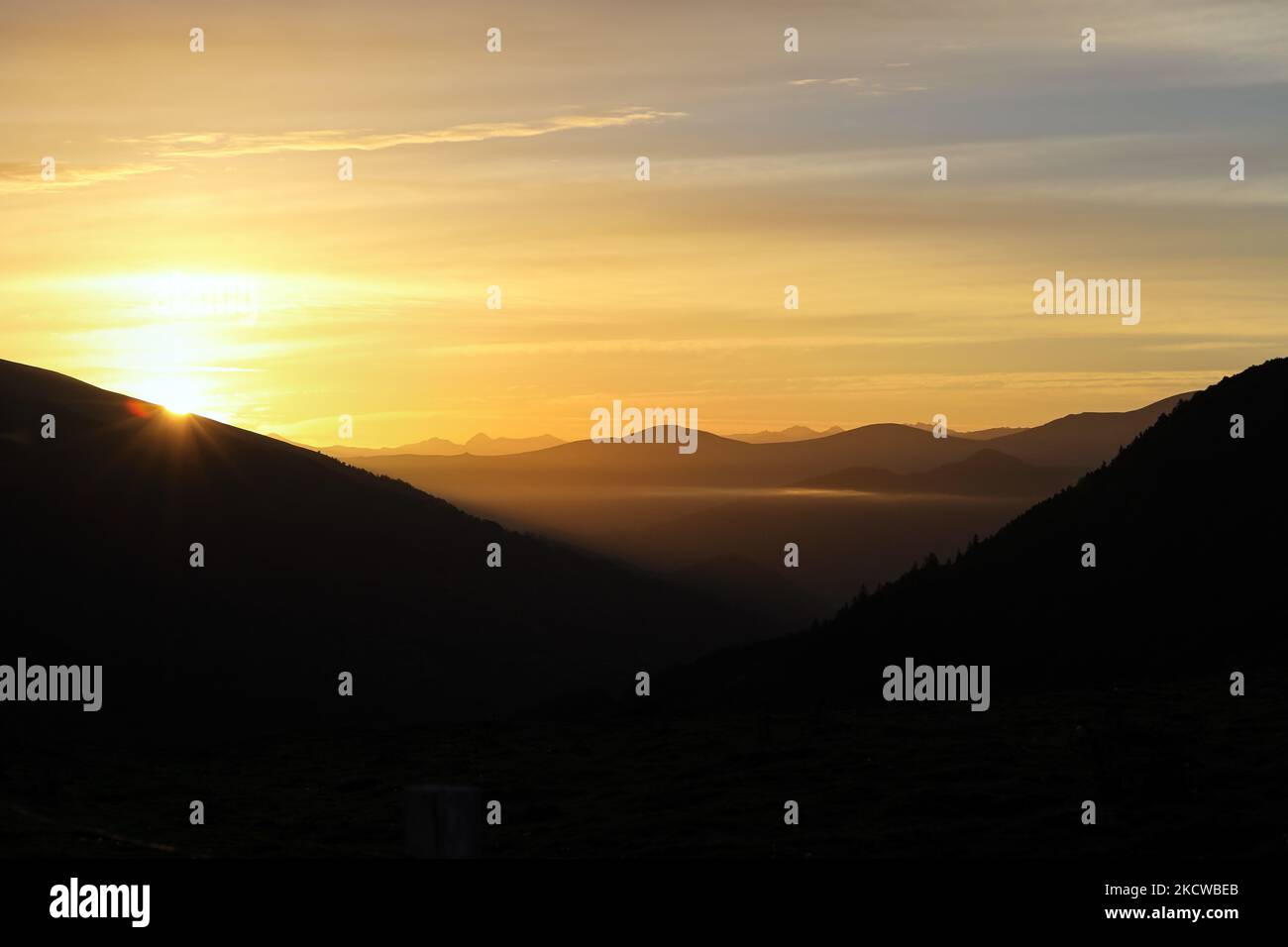 The view East from the Mountain Pass of Port de Lers (also known as the ...