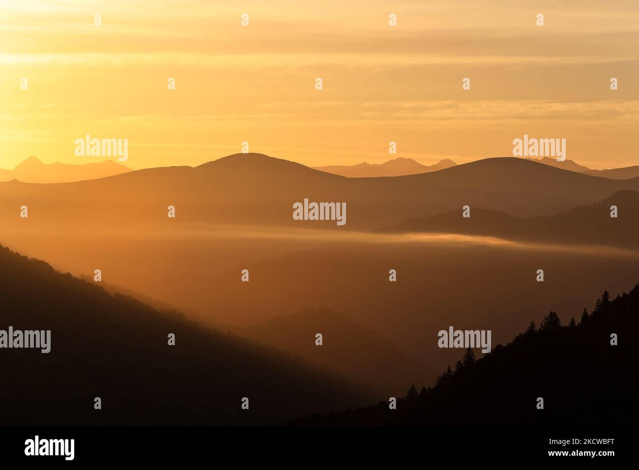 The view East from the Mountain Pass of Port de Lers (also known as the ...