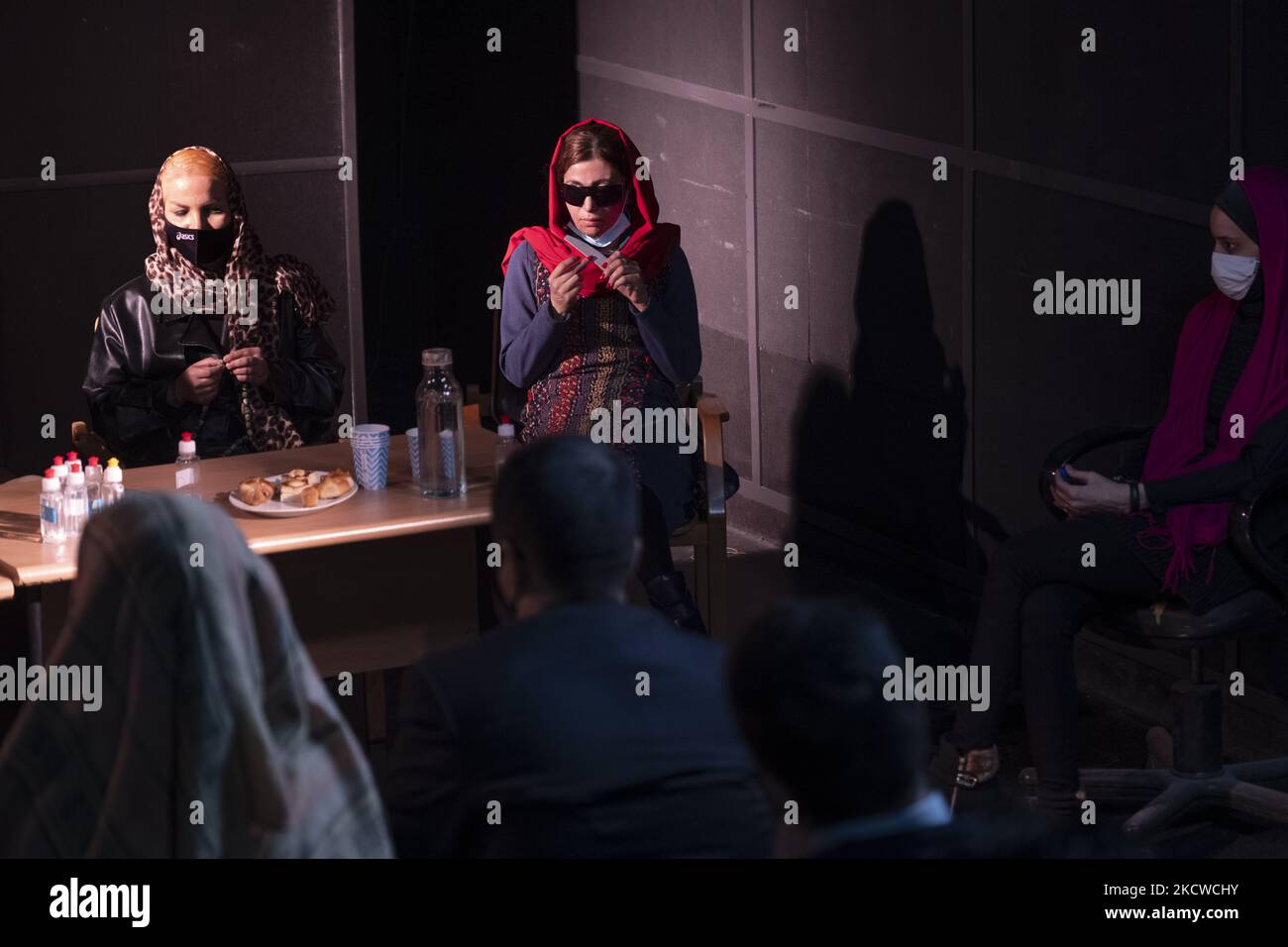 Masoumeh Ataei (C) who is a victim of an acid attack, performs in a ...