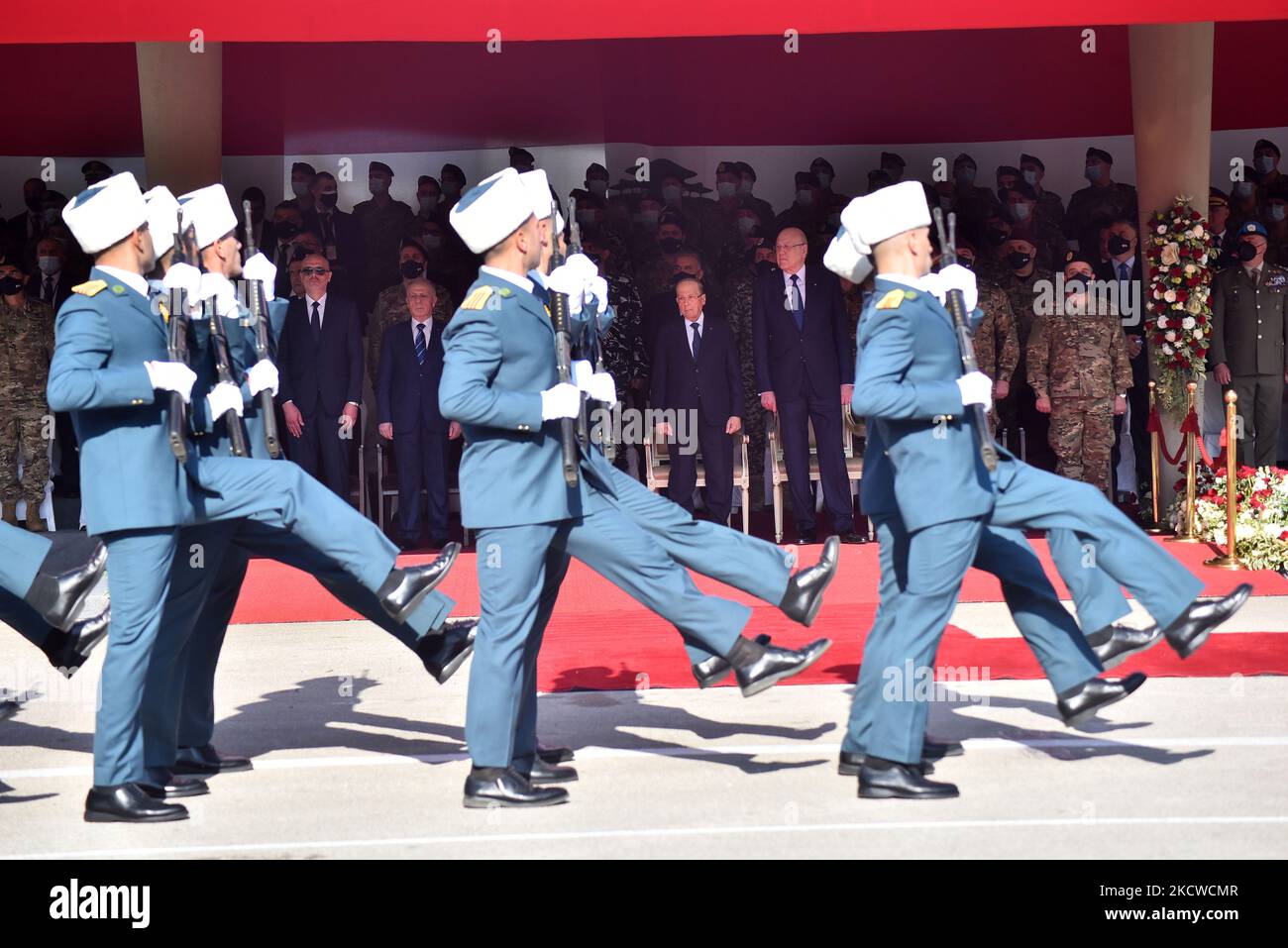 Lebanese Army troops take part in a military parade marking the 78th ...